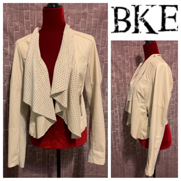 BKE | Jackets & Coats | Buff Faux Leather Draped Crop Jacket | Poshmark